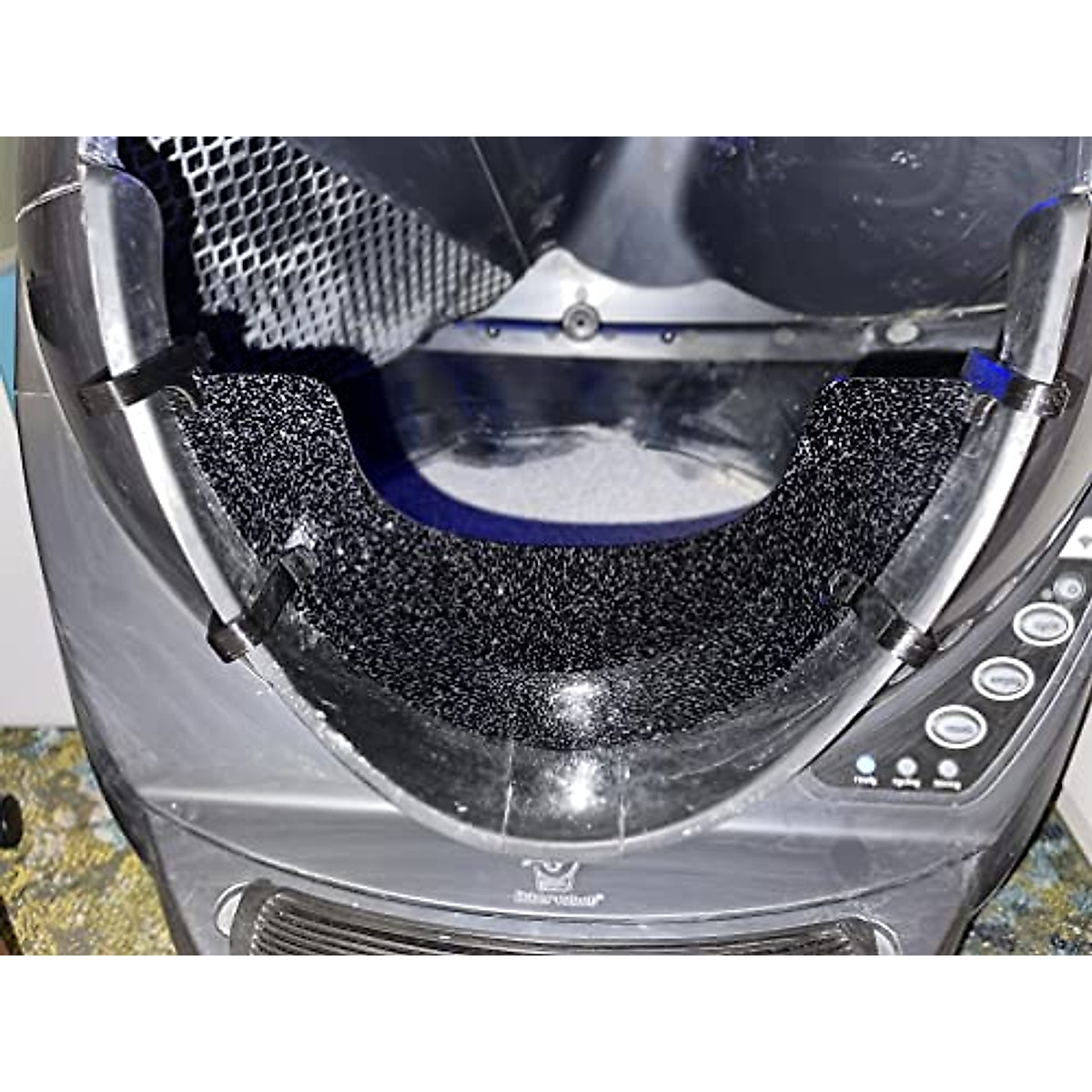 LR Things Half Guard in Obsidian Black Glitter Acrylic for Litter-Robot 3 Litter Box