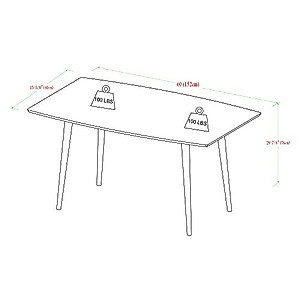 Walker Edison 6 Person Mid Century Modern Wood Hairpin Rectangle Dining Room Kitchen Table Set Dining Chairs, 60 Inch, Brown