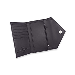 Liquorbrand Women's Vintage Inspired Wallet with Chevron Logo (Matte Black)