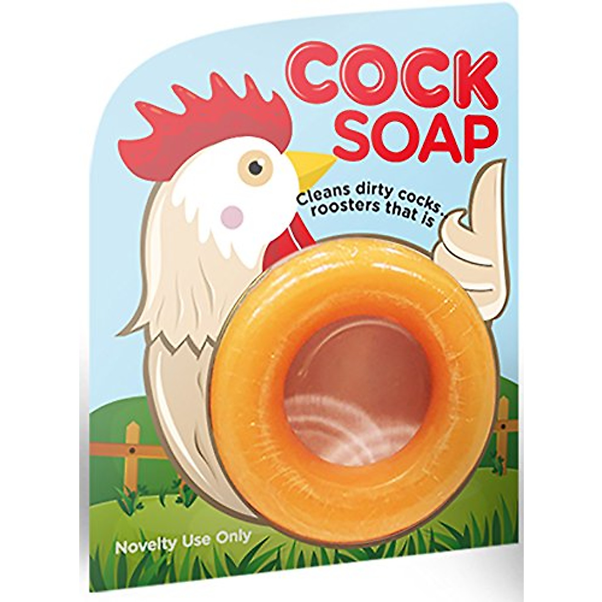 GearsOut Cock Soap - Barnyard Rooster Design - Novelty Rooster Soap - Lightly Scented - One Size Fits Most Men - Weener Kleener - Adult Gift Prank - Willy Washer Circle Soap