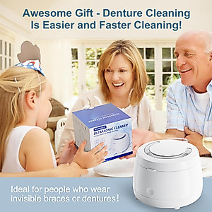Raymall Utrasonic Retainer Cleaner, Denture Ultrasonic Cleaner Portable Aligner Sonic Dental Appliance Cleaner Jewelry Cleaning Machine for Home Travel, Sonic Dental Cleaner Ultrasonic Dental Cleaner