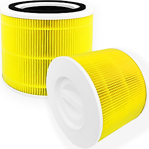 Pet Care Replacement Filter for LEVOIT Core 300 and Core 300S Air Purifier, High-Efficiency Activated Carbon, 3-in-1 HEPA, Part Core 300-RF-PA, Yellow, 2 Pack