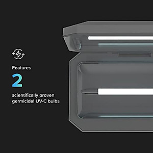 PhoneSoap Basic Cell Phone UV Light Sanitizer Box | Patented and Clinically Proven 360 Degree UV Light Sanitizer | Disinfects More Than Just Phones | Black