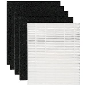 Yweller C545 True HEPA Replacement Filter S Compatible with Winix C545 P150 B151 9300 113050 Air Purifier, Replaces Winix Filter S 1712-0096-00,H13 Grade True HEPA Filters 1+4