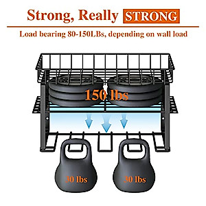 Apsan Power Tool Organizer-Wall Mount Style for Power Tool Drill as Heavy Duty Tool Shelf, Garage Storage Basket, Utility Storage Rack,Black