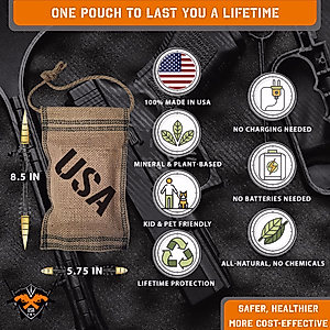 Gun Safe Dehumidifier by Fire-Arm Guard - All Natural USA Made Moisture Absorbers - Lifetime Reusable Mini Humidity Pouch for Safes, Car, Closet, Shoe & Gym Bag, Children & Pet Friendly (USA Style)