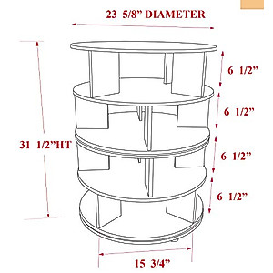 KB Designs - Revolving 16 Pair Shoe Rack Storage Organizer, Chocolate