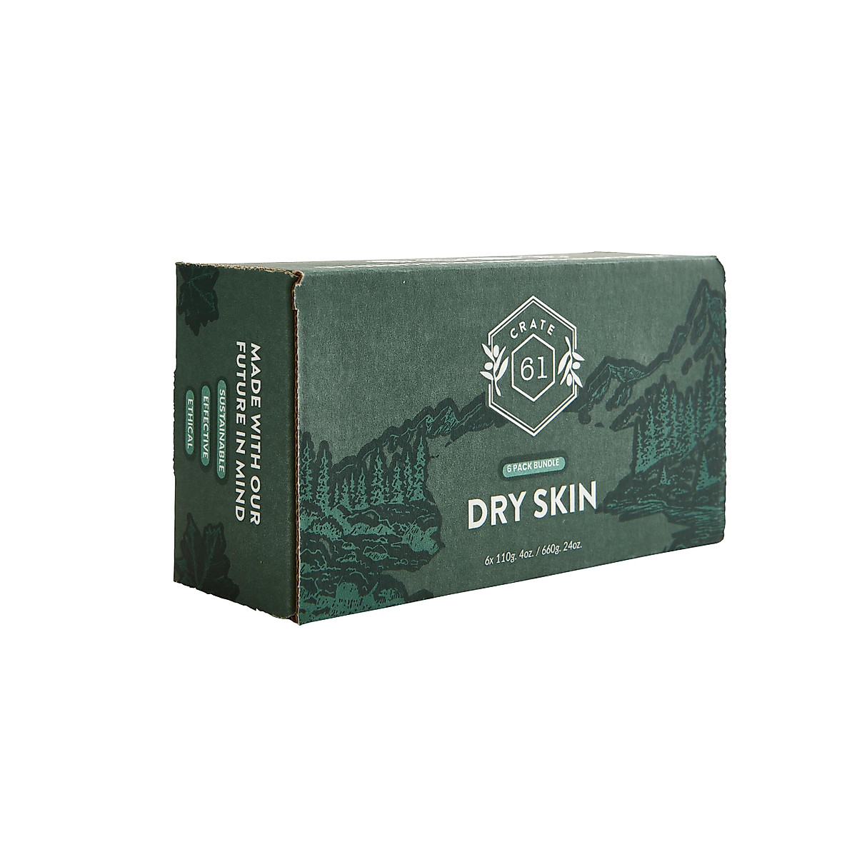 Crate 61 Organics, Handmade in Canada, Plant Based Cold Process Natural Bar Soap, With Premium Essential Oils, Pack of 6 (Dry Skin)