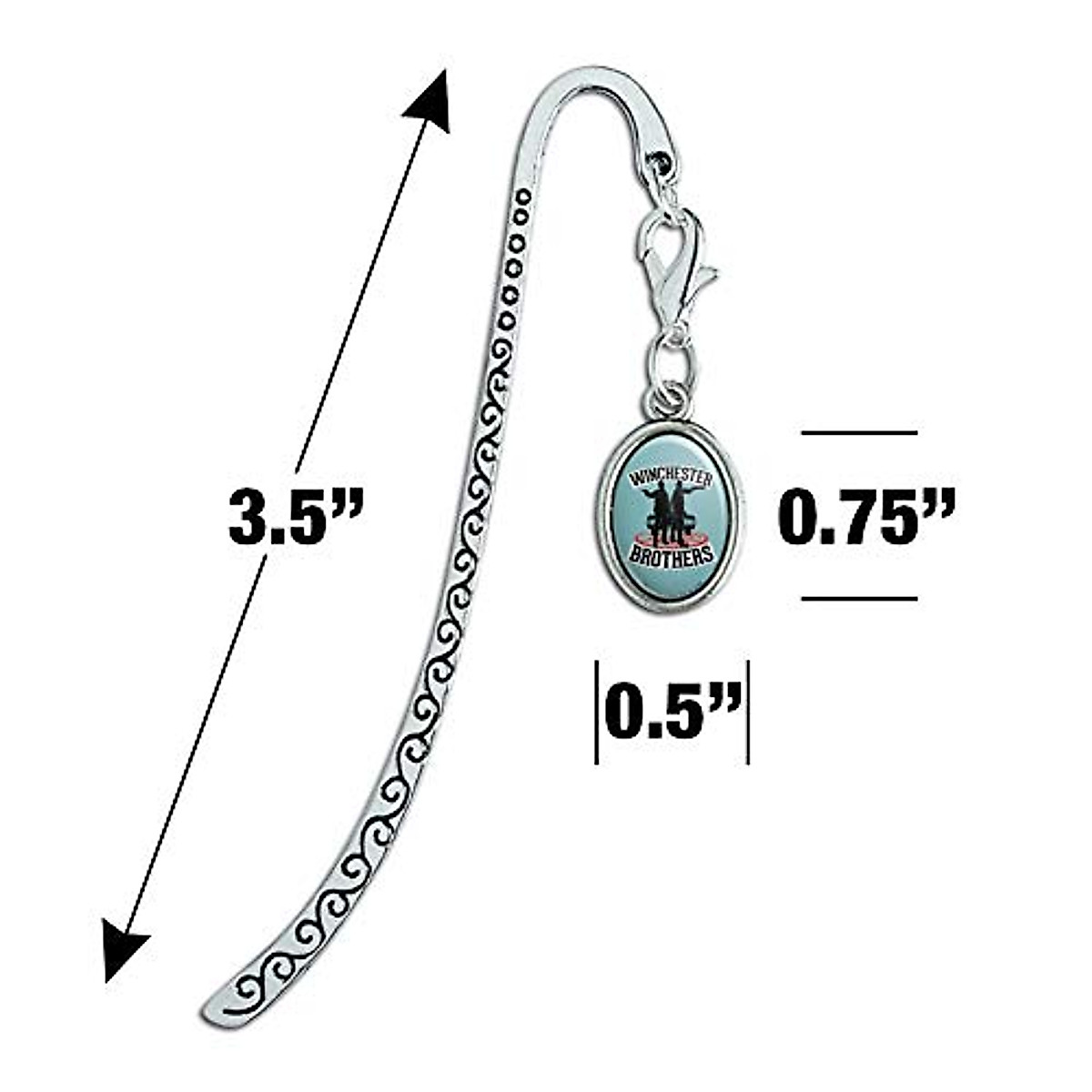 Supernatural Brothers Metal Bookmark Page Marker with Oval Charm