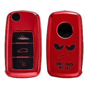 kwmobile Key Cover Compatible with VW Skoda Seat - Don't Touch My Key