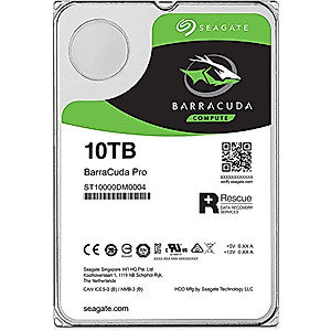 SEAGATE Barracuda Pro SATA HDD 10TB 7200RPM 6Gb/s 256MB Cache 3.5-Inch Internal Hard Drive for PC Desktop Computers System All in One Home Servers DAS (ST10000DM0004) (Renewed)