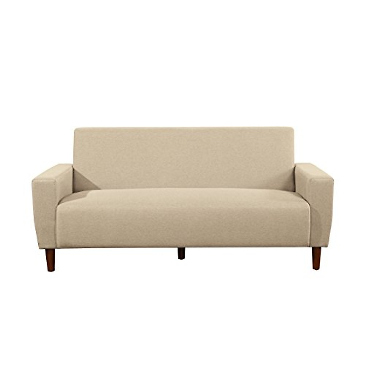 Container Furniture Direct Stiletto Linen Upholstered Mid-Century Modern Sofa, 70.1", Beige