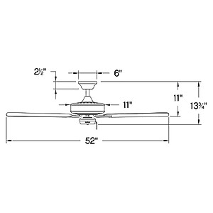 Hinkley Metro 52" Indoor Dual Mount Ceiling Fan with No Light - Traditional Style, Reversible Wooden Fan Blades - Matte Black - Remote Sold Separately
