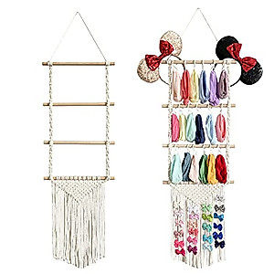 Headband Holder Hair Bows Organizer for Girls, 47"x13"Large Baby Headbands Holder -For Baby Girls Hair Accessories Storage Hanging Display Stand for Wall Room Nursery Decor Organizer