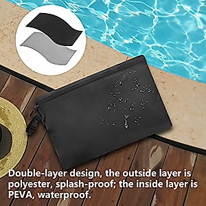 Beautyflier Water Resistant Wet Dry Bags, Reusable Bags for Baby Cloth Diapers, Stroller, Washable Travel Bags, Beach, Pool, Gym Bag for Swimsuits & Wet Clothes (Black, 16.25x11.5")