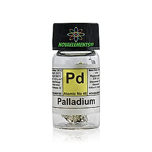 Palladium Metal foil Element 46 of The Periodic Table, Palladium foil 99.99% Pure in Labeled Vial