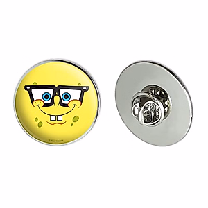 SpongeBob Nerd Face Metal 1.1" Tie Tack Hat Lapel Pin Pinback