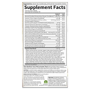Garden of Life Organics Prenatal Vitamin: Folate for Energy & Healthy Fetal Development, Non-constipating Iron, Vitamin C, B6, B12, D3 – Organic, Non-GMO, Gluten-Free, Vegan, 90 Day Supply