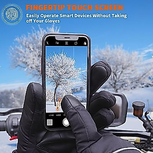 Heated Gloves for Men Women, CARSHAM 6000mAh Rechargeable Battery Heated Motorcycle Gloves, Waterproof & Touchscreen & 3 Temperature Modes, Electric Heating Gloves for Outdoor Sports