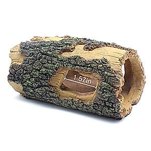 Aihotim Log Resin Hollow Tree Trunk Ornament, Fish Tank Decoration Wood House Aquarium Hideout Caves Decorations for Betta, Turtles, Small Lizards, Reptiles, Amphibians up to 20 Gallon Tank