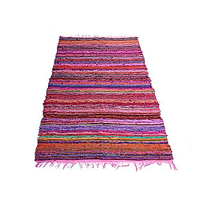Handmade Braided Chindi Rug, Rag Rug, Area Rug, Carpet Rug, Runner Rug 3x5 Foot, 4x6 Foot, 5x7 Foot, Carpet Area Rug (3x5 Ft (36x60 Inch))