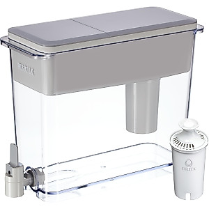 Brita XL Water Filter Dispenser for Tap and Drinking Water with 1 Standard Filter, Lasts 2 Months, 27-Cup Capacity, BPA Free, Grey