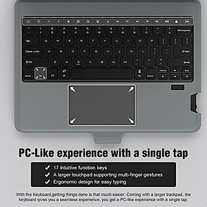 Nillkin Galaxy Tab S7 FE Keyboard Case 12.4 inch with Multi-Touch Trackpad and Camera Cover Compatible with Galaxy Tab S8 +/S7 +, Detachable Folio Keyboard Cover with S Pen Holder