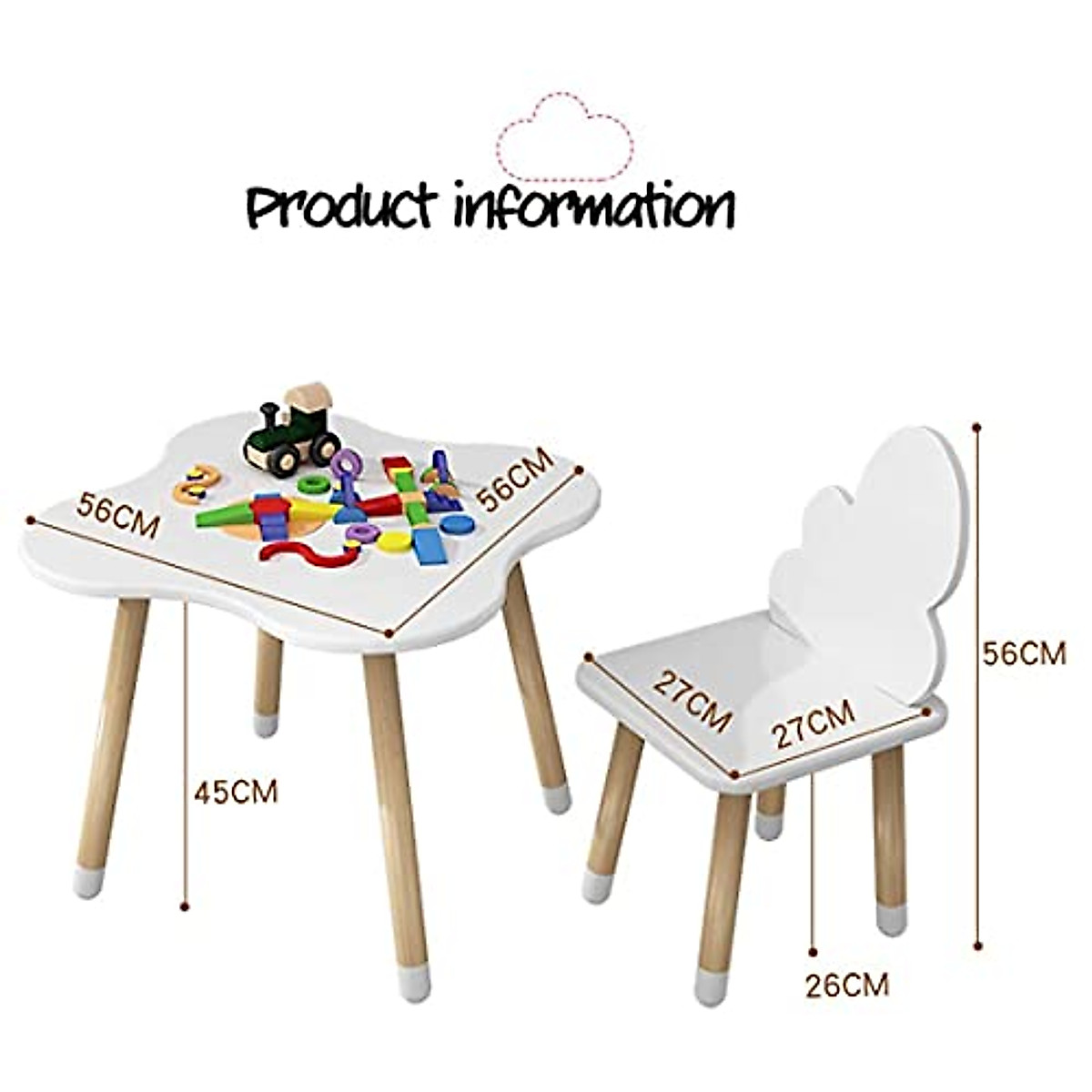 LIRUXUN Wooden Child Desk Chair Set Child Desk Activity Table Study Desk Painting Book Gift Child Dinner Table/Baby Picnic Table