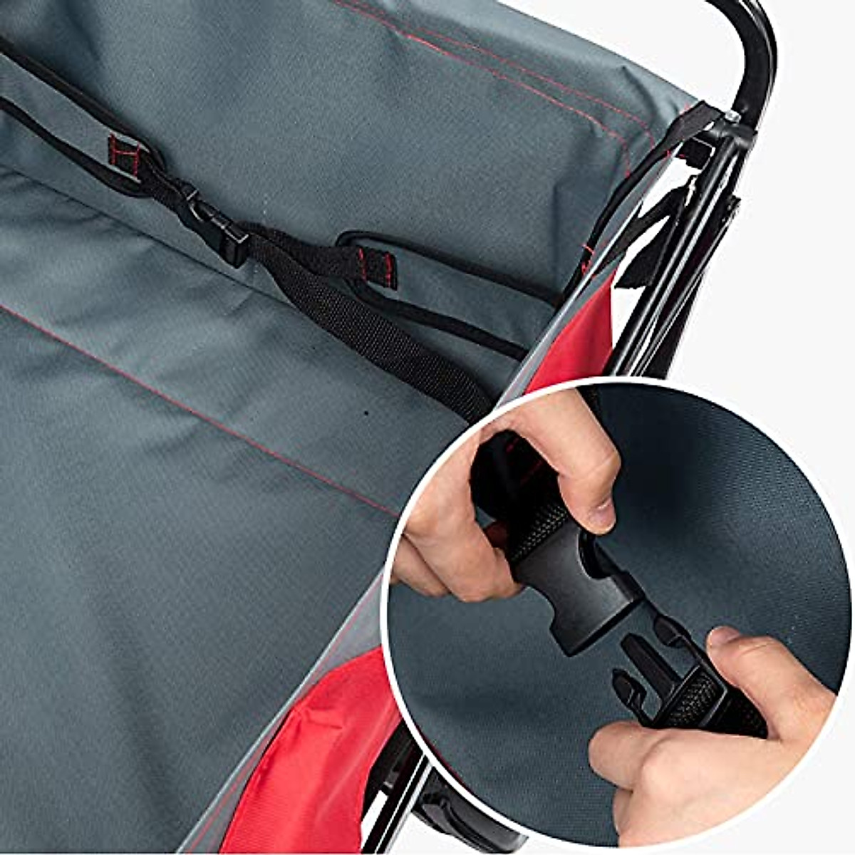 Suuim Collapsible Folding Wagon, Outdoor Folding Utility Wagon Wagon Collapsible with Wheels Heavy Duty Outdoor Cart for Camping Garden Beach with Cup Holde