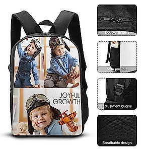 Custom Personalized Backpack Customize Image Photo Text Name Logo Laptop Bag Causul Daypack (3 Photos)