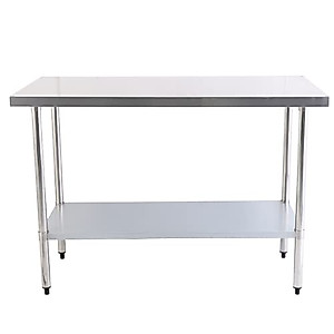 ERUPTA 24x48 inches NSF Commercial Stainless Steel Table for prep & Work Heavv Dutv Work Table for Reataurant.Hotel.Home Kitchen.Food Truck,BBQi (Table, 24x48x34inch)