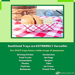 Southern Champion Tray 0425 #300 Southland Paperboard Food Tray, 3 lb Capacity, Red Check (Case of 500)
