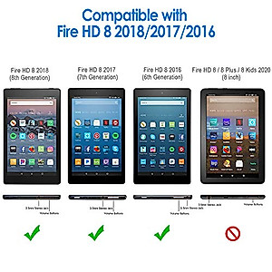JETech Case for Amazon Fire HD 8 Tablet (8th / 7th / 6th Generation - 2018, 2017 and 2016 Release) Smart Cover with Auto Sleep/Wake (Black)