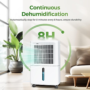 WATTSMART 2,500 Sq Ft Home Dehumidifier with Drain Hose, 55 OZ Water Tank, 24 Hr Timer, 50 Pints High Efficiency Compressor for Basements, Bedrooms, Bathrooms and Laundry Rooms