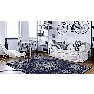 5934 Distressed Navy 8 x 10 Area Rug Carpet Large New