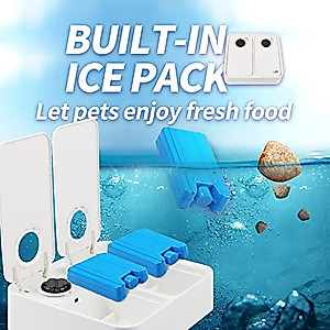 All for Paws Automatic Cat Feeder 2 Meal Dog Feeder, Dry and Wet Food Dispenser with 48-Hour Timer, Ice Pack Included, Dishwasher Safe