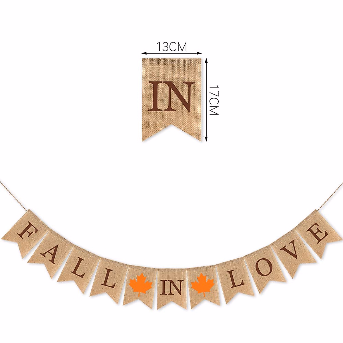 SWYOUN Burlap Fall in Love Banner with Maple Leaf Sign Fall Autumn Wedding Garland Supplies Engagement Bridal Shower Decoration