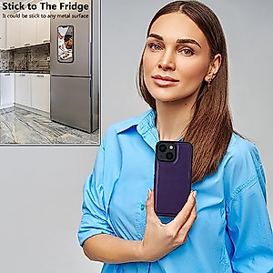 Vanxiliiy iPhone 13 Case Wallet - Strong Magnetic Detachable, RFID Blocking Card Holder, Slim PU Leather Flip 6.1" - Purple