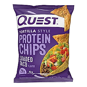 Quest Tortilla Style Protein Chips Variety Pack, Chili Lime, Nacho Cheese, Loaded Taco, 12 Count