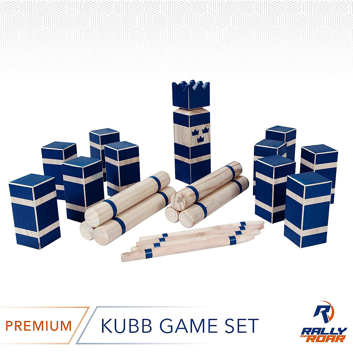 Kubb Premium Set Yard Game Set for Adults, Families - Fun, Interactive Outdoor Family Games - Durable Wood Blocks with Travel Bag - Clean, Games for Outside, Lawn, Bars, Backyards