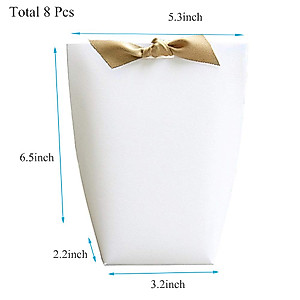 SHHS (8pcs White) Gift Wrap Boxes Packing Bags, Minimalist Gift Boxes Valentine's Day, Decorative Presents Box Bundle for Packing Clothes Accessories/Tie
