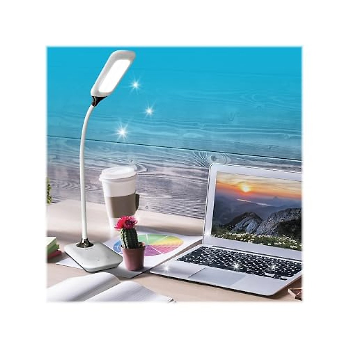 OttLite Enhance LED Sanitizing Desk Lamp with USB Charging – Eliminates up to 99.9% of Bacteria, Touch Activated, Flexible Neck, Modern Light for Reading, Crafting & Office Desktop