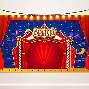 Big Circus Theme Party Decorations Carnival Circus Tent Backdrop Party Decorations Carnival Banner for Kids Birthday Party Decorations Supplies, 6 x 3 ft