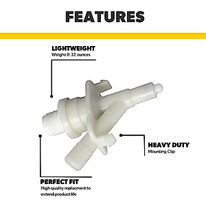 Dometic 385311641 Genuine OEM Water Valve Kit | 300 301 310 320 Dometic and Sealand Toilets | Includes Hose Clamp and Fasteners | White Compact Kit for Efficient Repair and Replacement