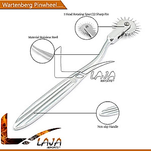 Laja Imports 4 Pcs Set Diagnostic Neurologic Wartenberg Sensory Testing Pinwheel Stimulator for Educational Use