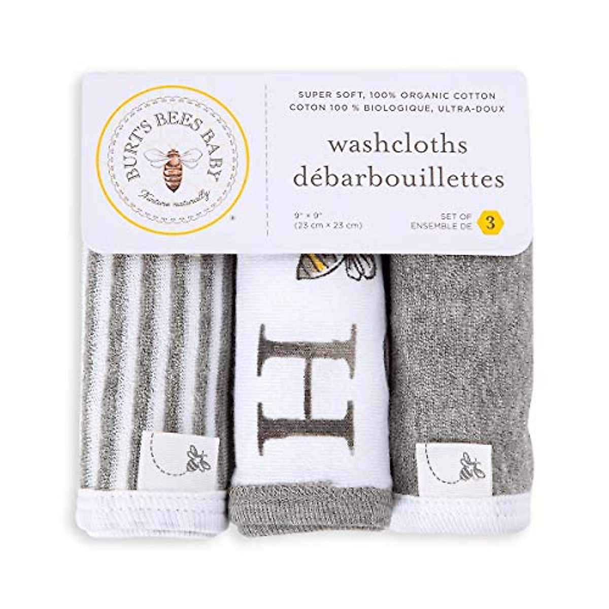 Washcloths, Absorbent Knit Terry, Super Soft 100% Organic Cotton