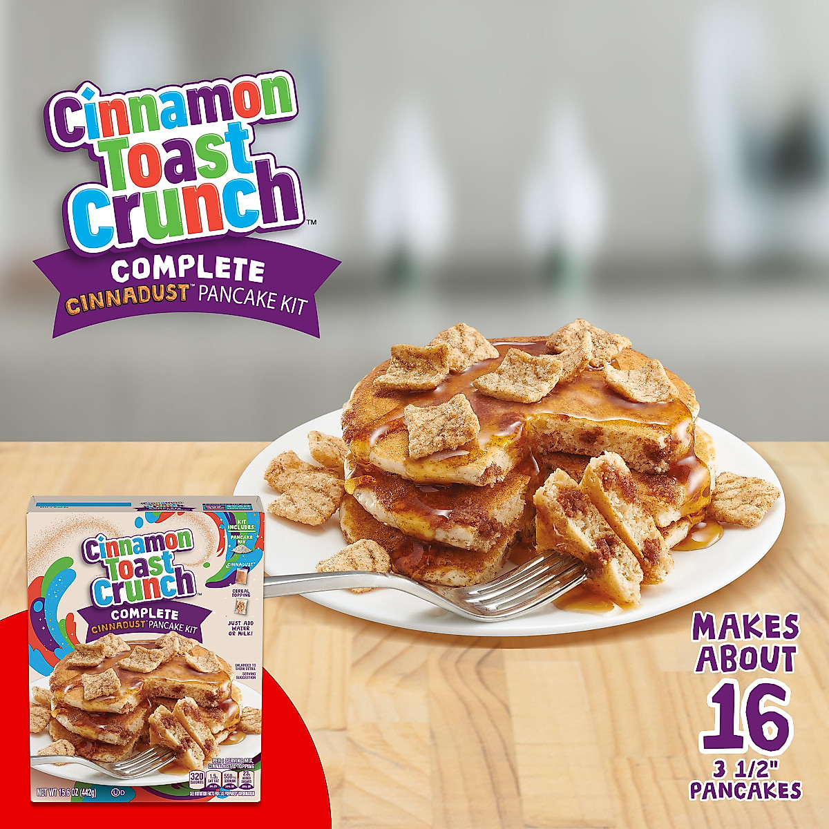 Betty Crocker Cinnamon Toast Crunch Pancake Kit, Baking Mix, 15.6 oz.