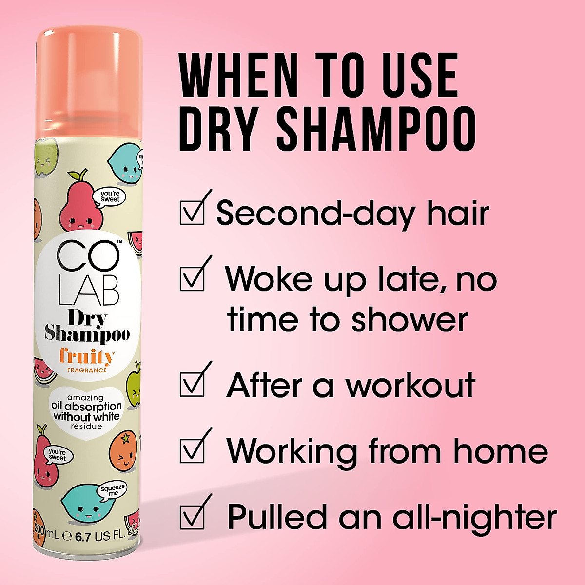 Colab Sheer & Invisible Dry Shampoo New York 6.76 Ounce Fruity (200ml)