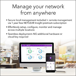 NETGEAR Wireless Mesh Access Point and WiFi Extender (WAC564) - Tri-Band AC3000 WiFi Speed | Up to 600 Devices | 4 x 1G Ethernet LAN Port | MU-MIMO