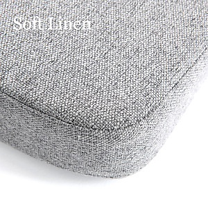 Eiury Kitchen Chair Cushion - 17"x16.5" Indoor Chair Pad with Ties for Dining Chairs - Non-Slip U-Shaped Rubber Back - Machine Washable Seat Cover - Grey